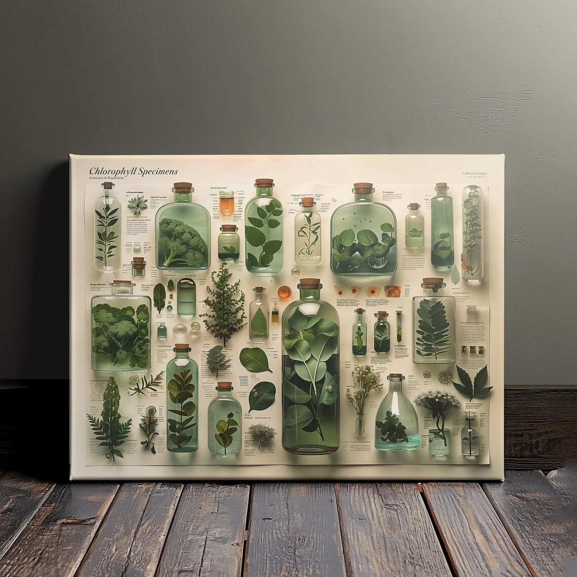 Chlorophyll Specimens Botanical Poster, Scientific Plant Art for Home ...