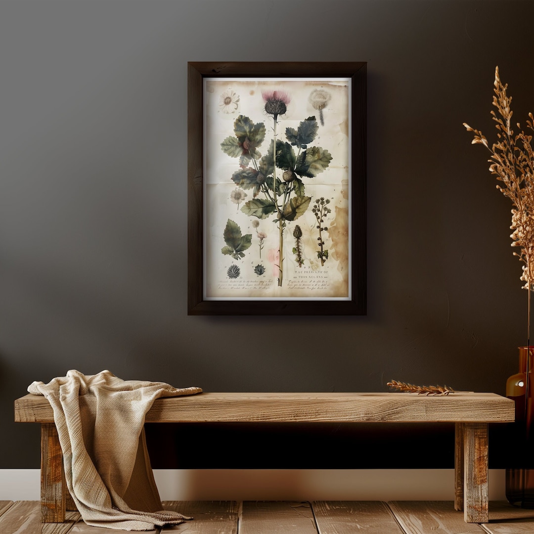 Botany Illustration Neutral Botanical Plant Art Flower Print Trendy ...