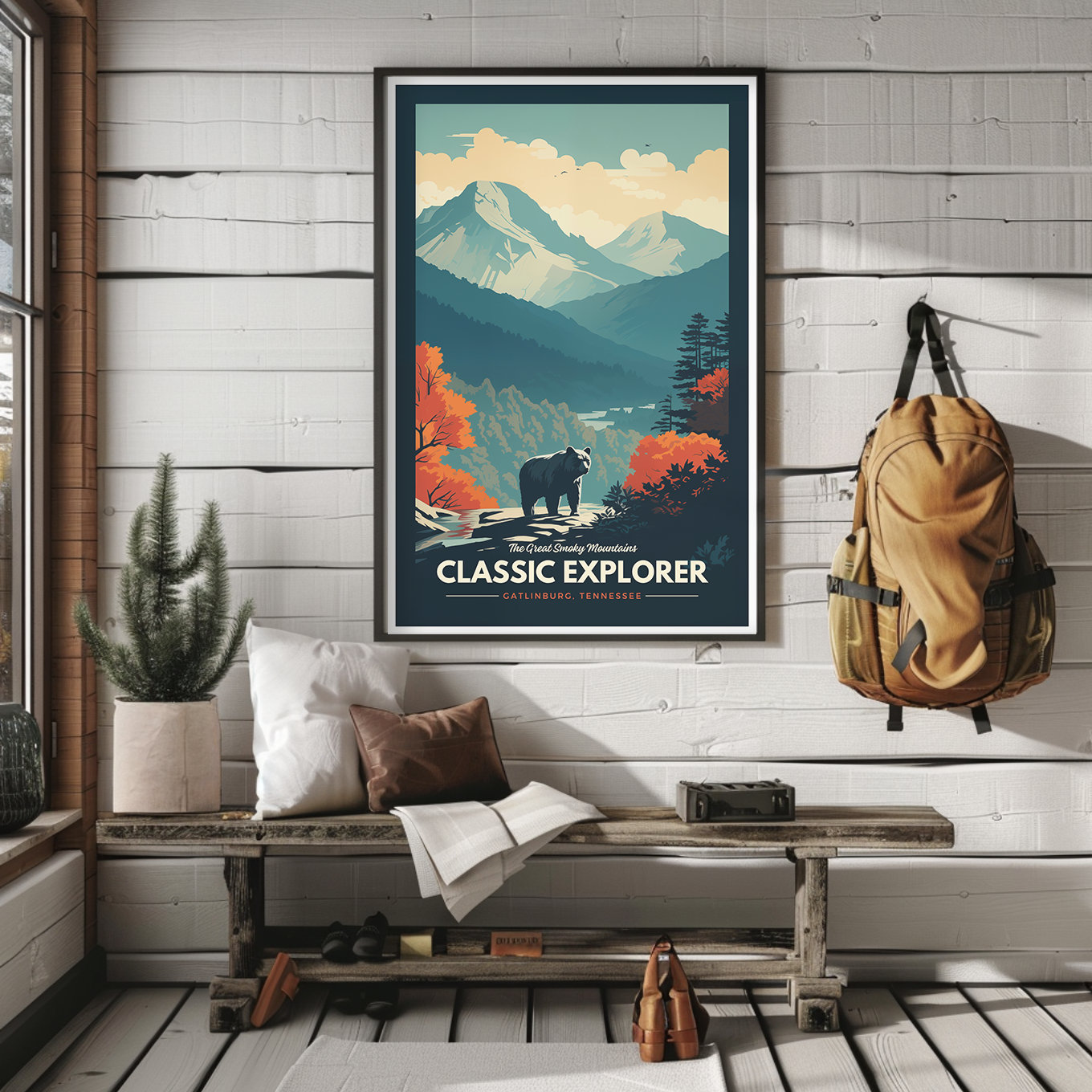 Classic Explorer Poster National Park Wall Art the Smokies Gift Idea ...