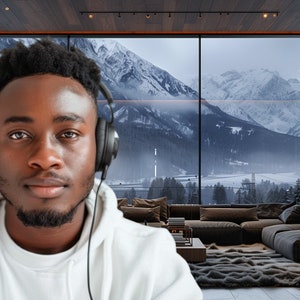 Snowy Mountains Zoom Background Snowy Zoom Background Virtual Meeting ...