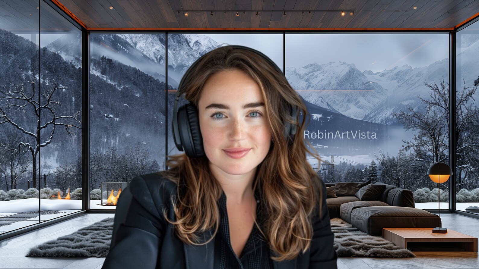 Snowy Mountains Zoom Background Snowy Zoom Background Virtual Meeting ...