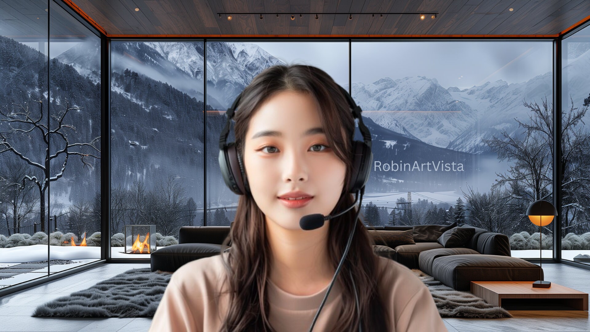 Snowy Mountains Zoom Background Snowy Zoom Background Virtual Meeting ...