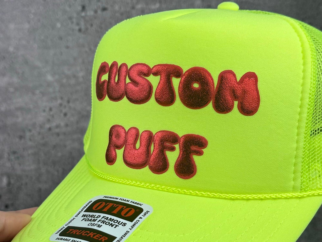 Metallic Custom Puff Print Hat, Custom Foam Hat, Custom Mesh Trucker ...