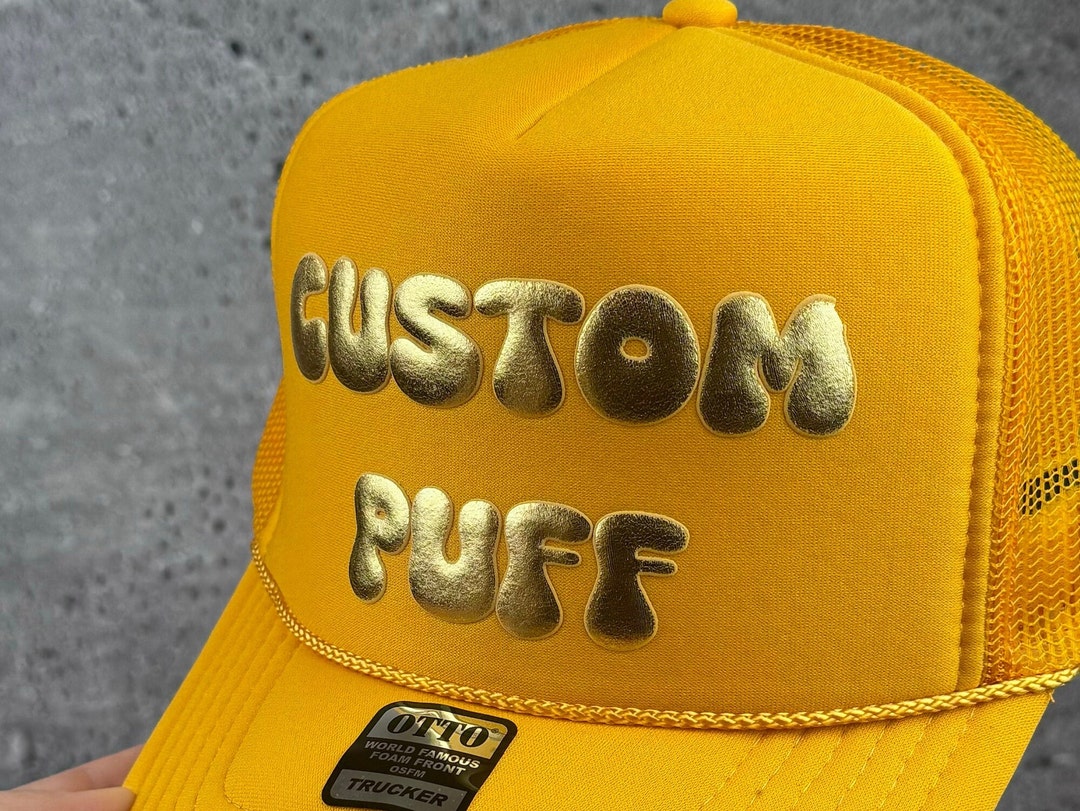 Metallic Custom Puff Print Hat, Custom Foam Hat, Custom Mesh Trucker ...