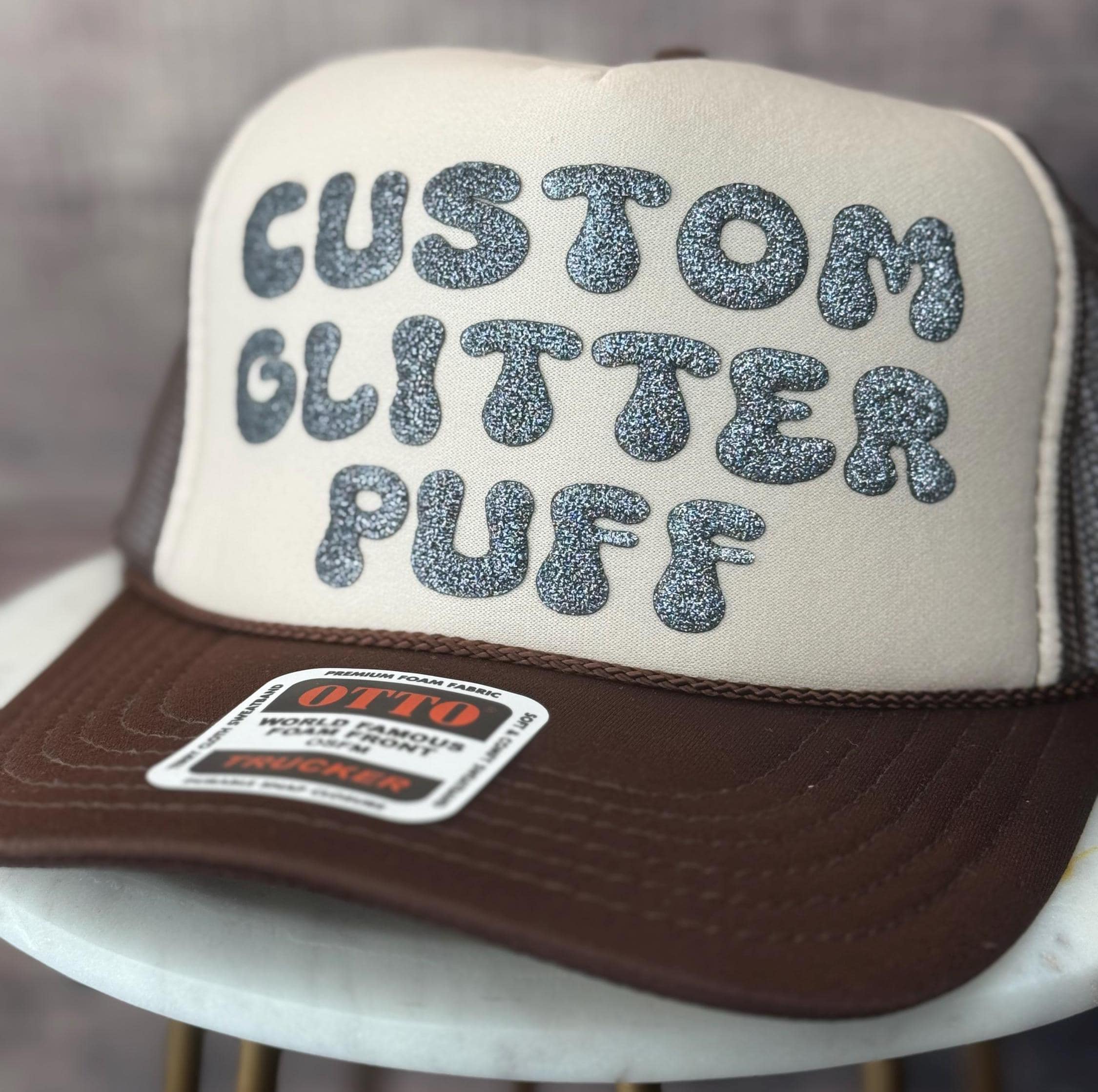 Custom Glitter Puff Print Hat, Custom Trucker Glitter Puff Foam Hat ...