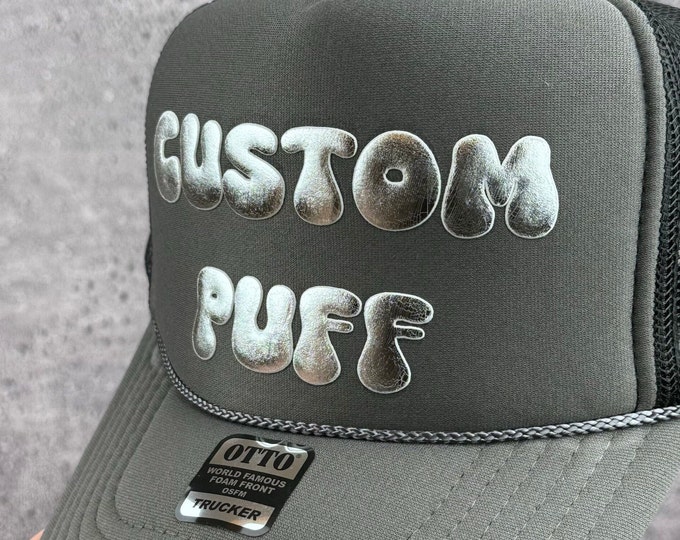 Custom Puff Print Hat, Custom Foam Hat, Custom Mesh Trucker Hat, High Crown Hat, Foam Trucker ...