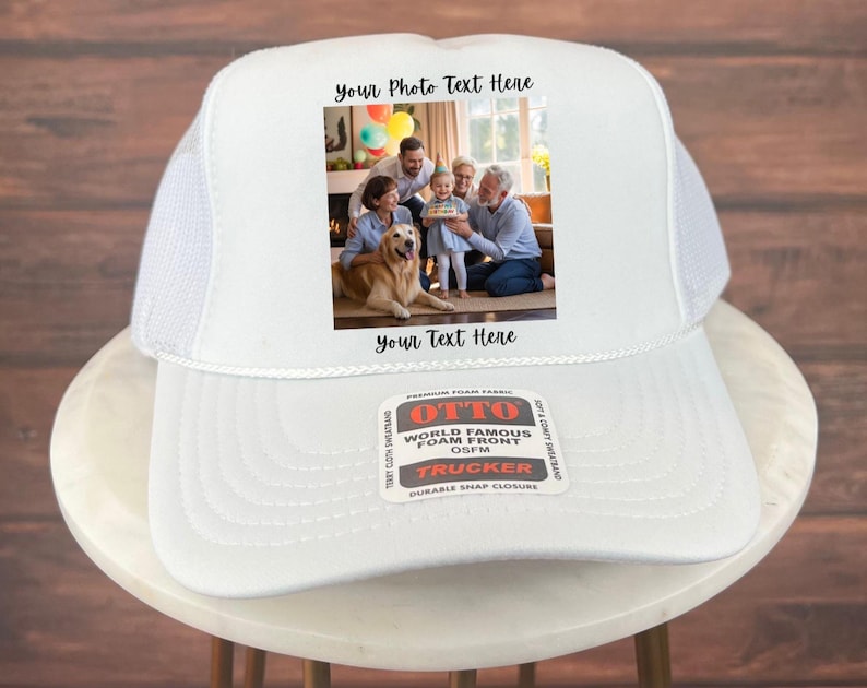 Custom Your Photo Trucker Hat, Personalized Family Portrait Photo Hat ...
