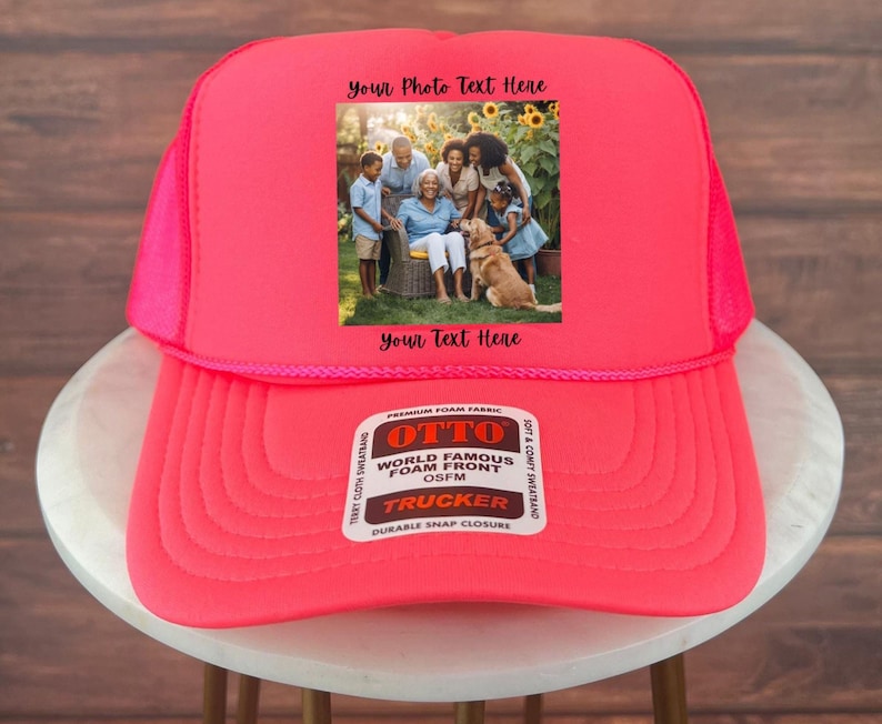 Custom Your Photo Trucker Hat, Personalized Family Portrait Photo Hat ...