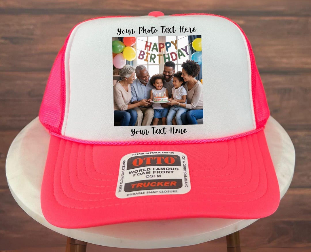 Custom Your Photo Trucker Hat, Personalized Family Portrait Photo Hat ...