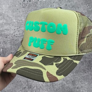 Metallic Custom Puff Print Hat, Custom Foam Hat, Custom Mesh Trucker ...