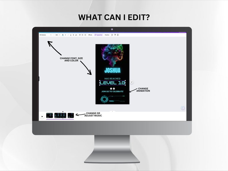 Editable Video Game Party Invitation Template Animated Video Game ...