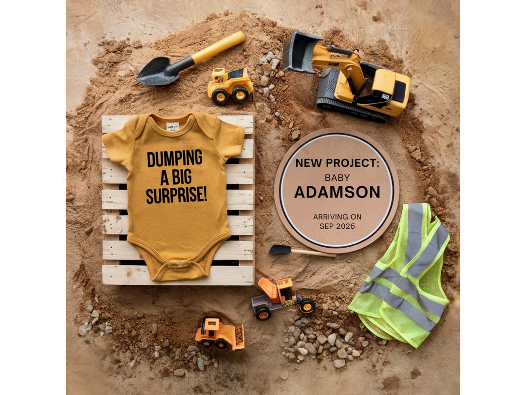 Construction Pregnancy Announcement Construction Theme Baby Reveal ...