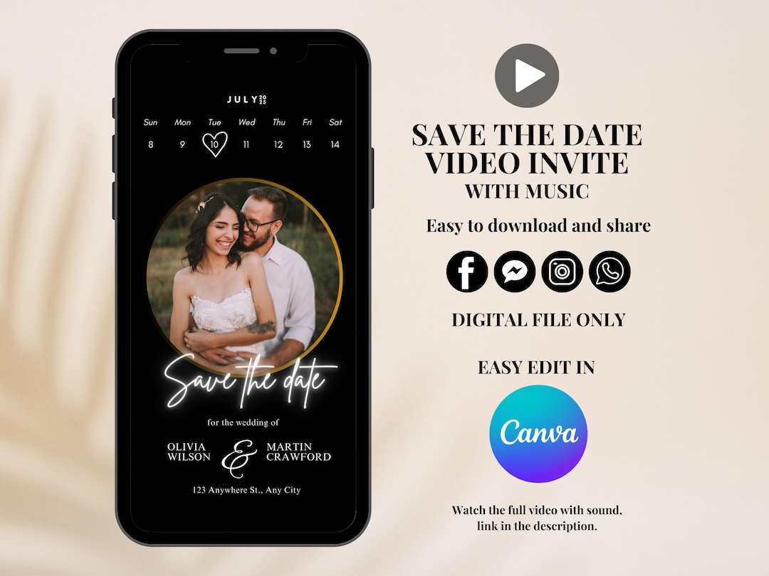 Save the Date Video Template Save the Date Animated Invitation Template ...