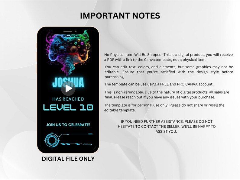 Editable Video Game Party Invitation Template Animated Video Game ...