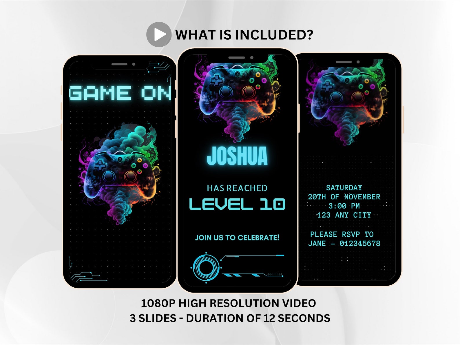 Editable Video Game Party Invitation Template Animated Video Game ...