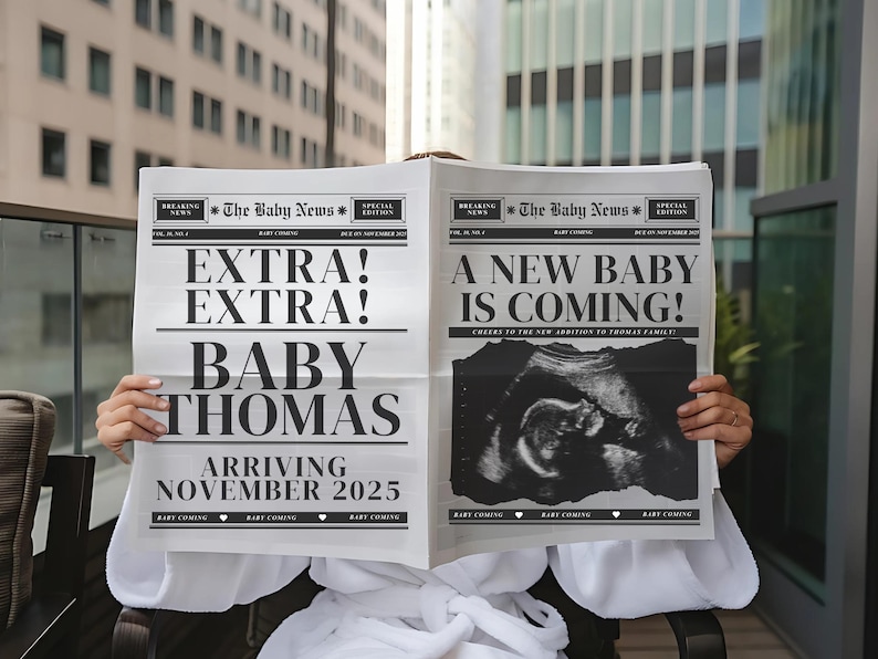 Newspaper Pregnancy Announcement Newspaper Template Announcement ...