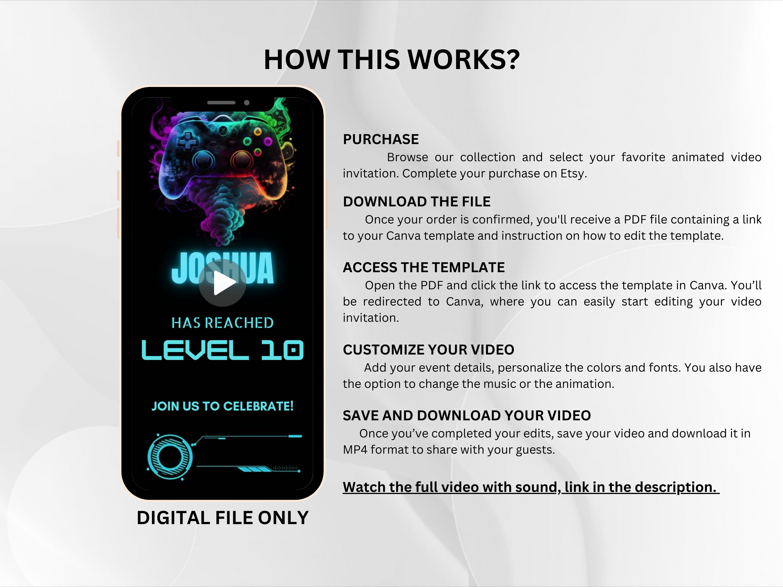 Editable Video Game Party Invitation Template Animated Video Game ...