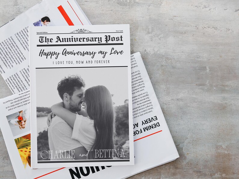 Newspaper 1st Year Anniversary Poster Template Newspaper One Year ...