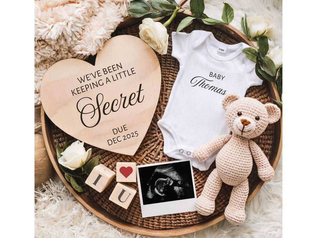 Neutral Pregnancy Announcement Digital Neutral Baby Announcement Social ...