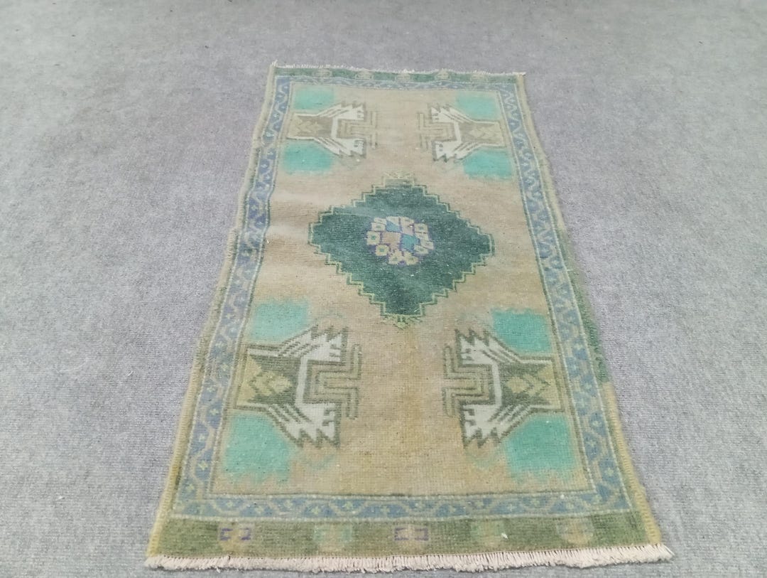2x4 Rug, Vintage, Soft, Area, Pastel Rug, 2x4 Oushak, Small, Kitchen ...