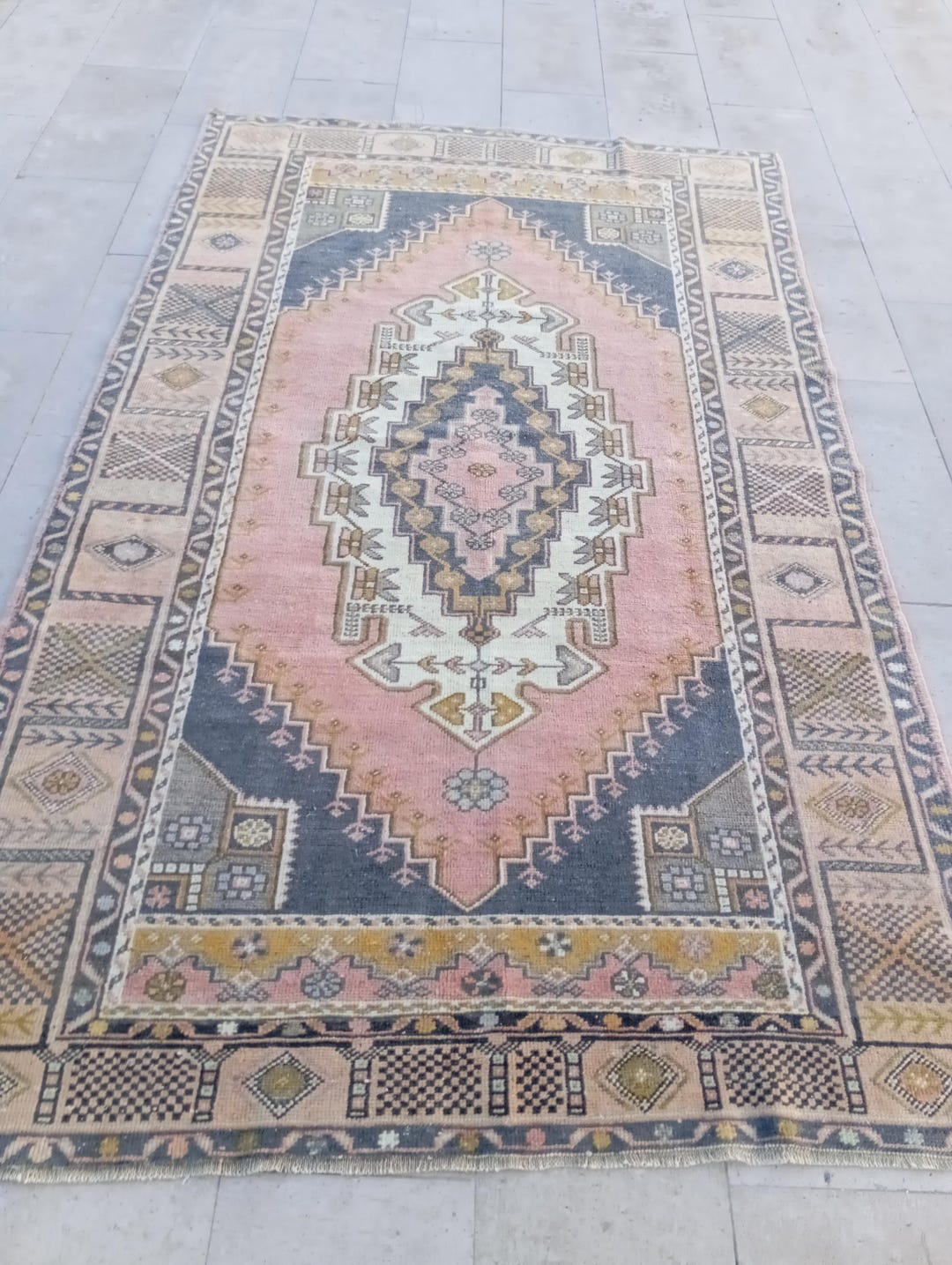 5x8 Rug, Vintage, Soft, Pastel Rug, 5x8 Turkish, Woven, Wool Rug, 5x8 ...