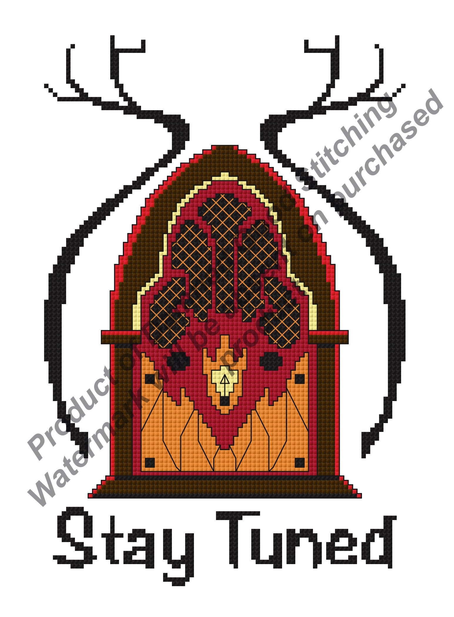 Stay Tuned Alastor Radio Demon Hazbin Hotel Cross Stitch PDF - Etsy