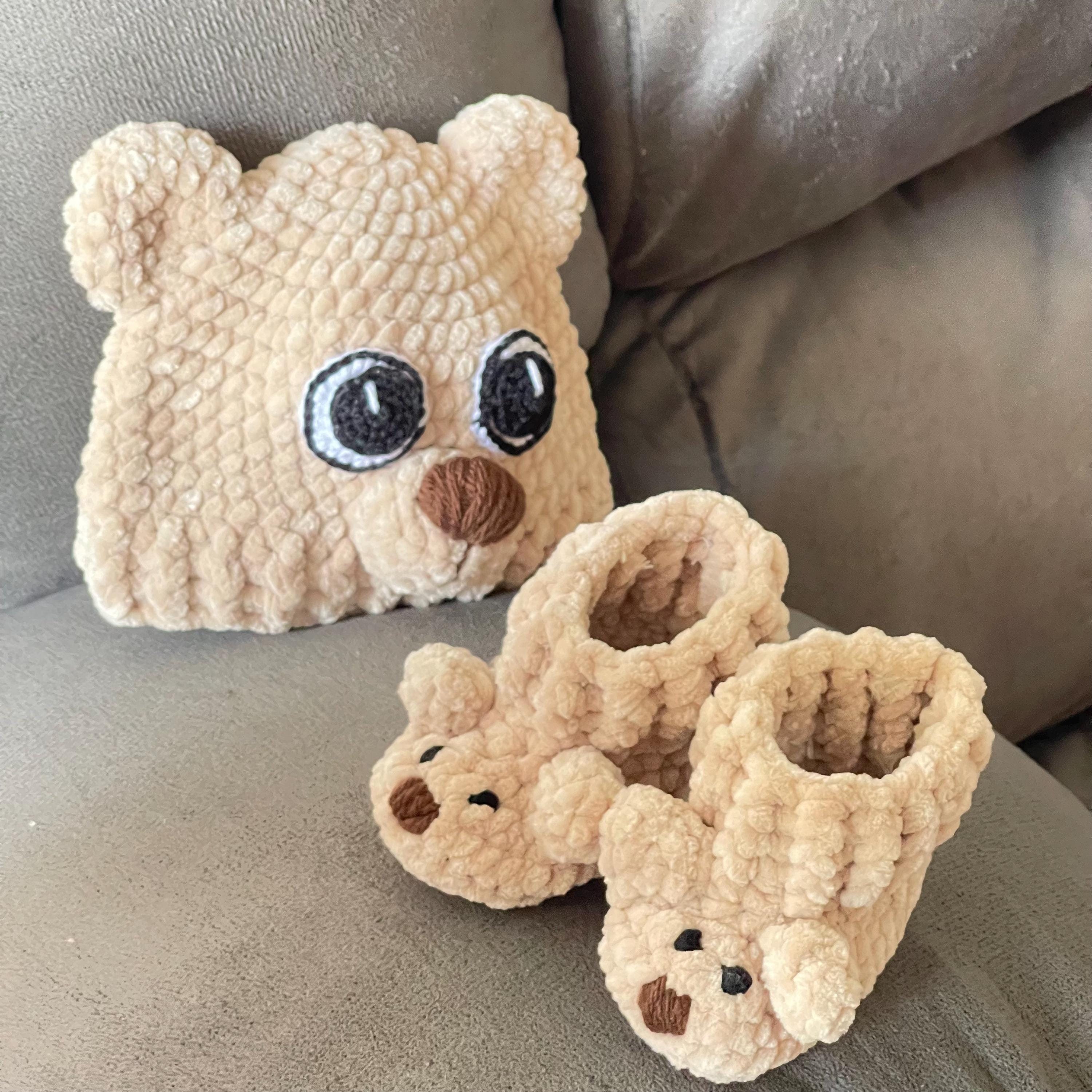 Adorable Bear Baby Booties Hat DIY Crochet Pattern - Etsy
