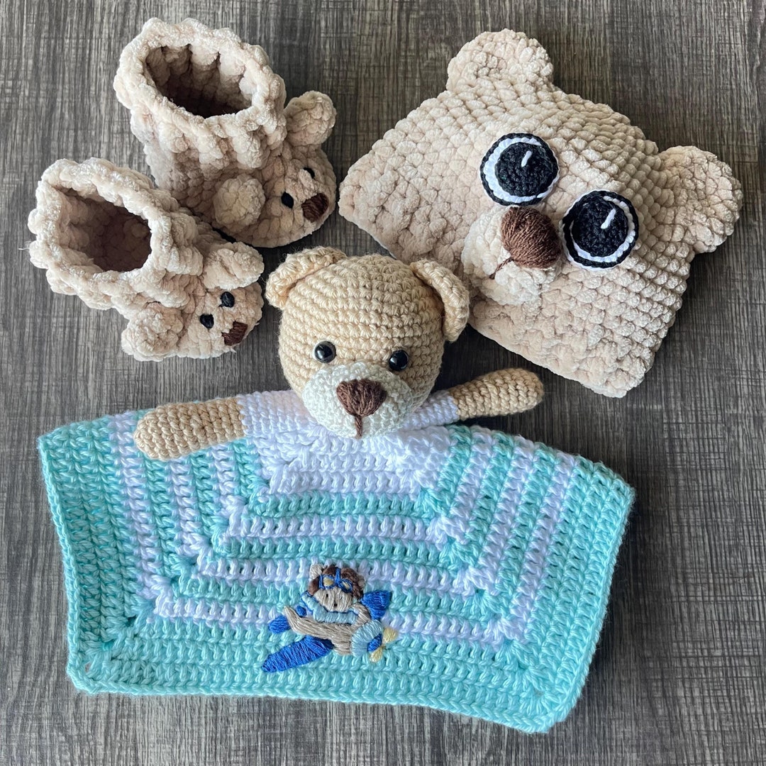Adorable Bear Baby Booties - Hat - Comforter - DIY Crochet Pattern - Etsy