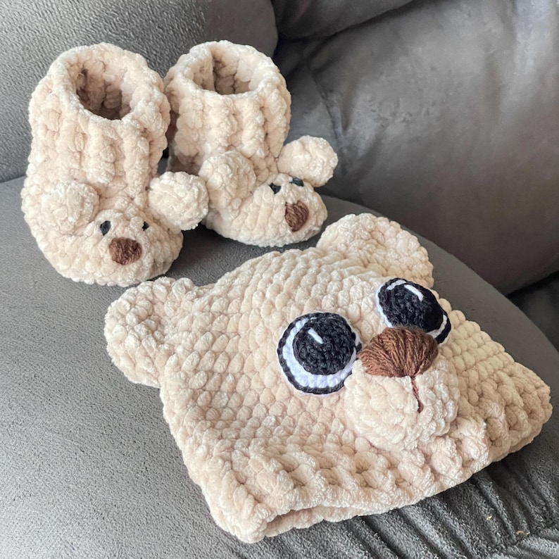 Adorable Bear Baby Booties Hat DIY Crochet Pattern - Etsy