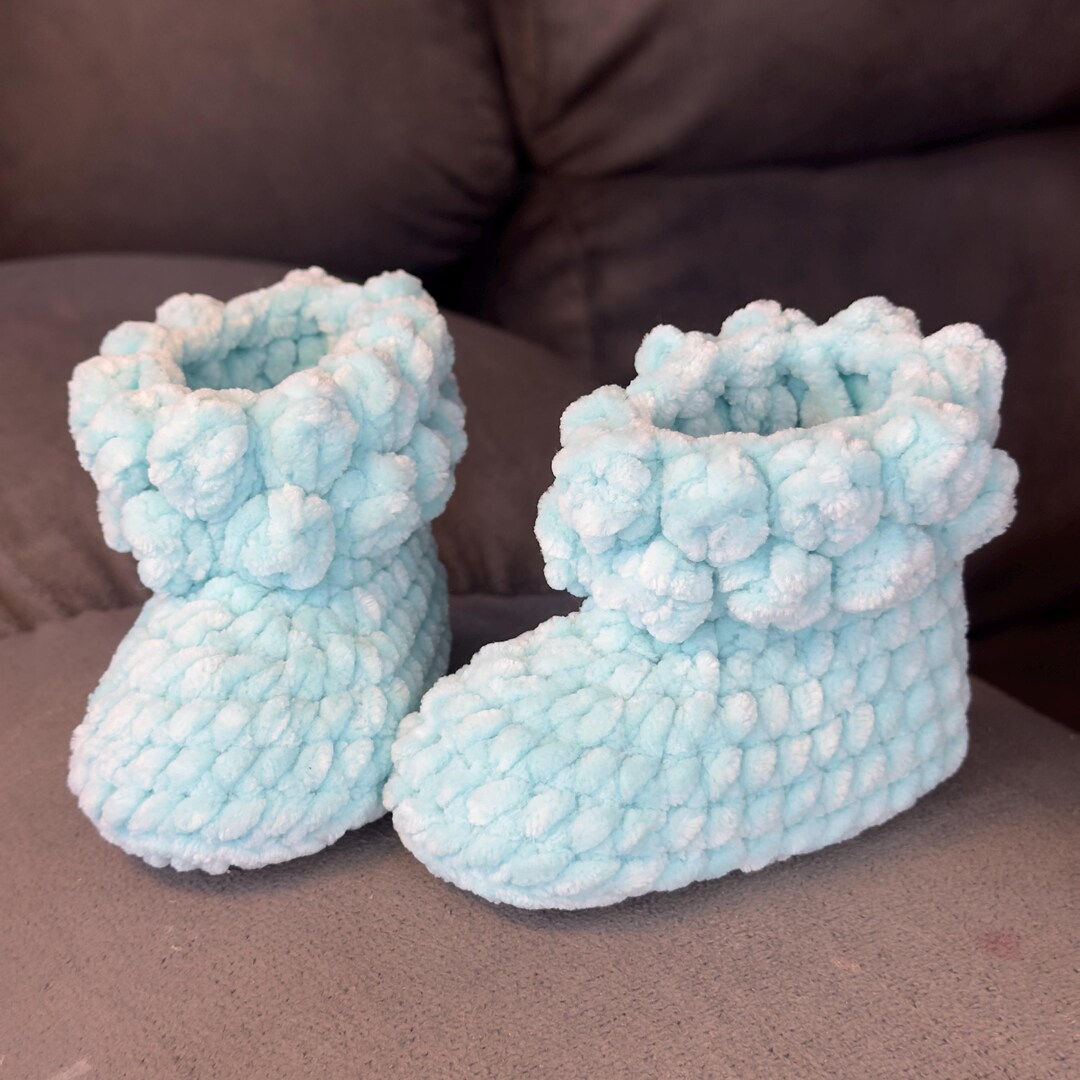 Adorable Light Blue Baby Booties - DIY Crochet Pattern - Etsy