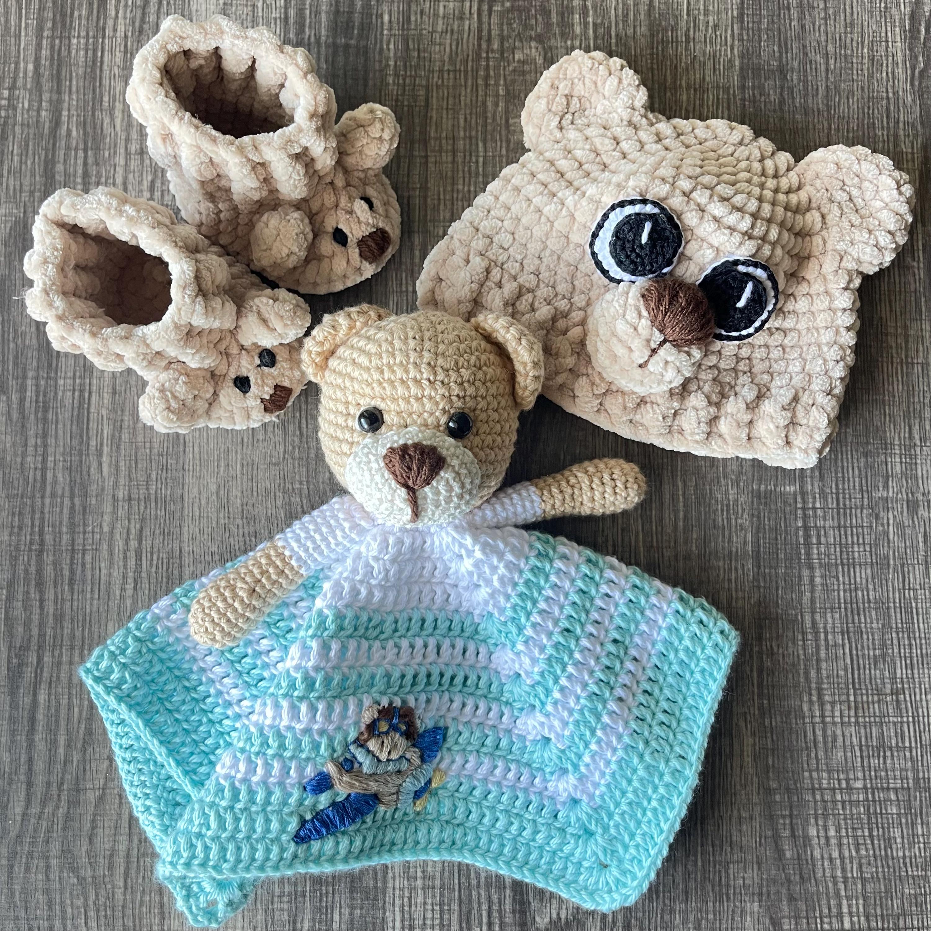 Adorable Bear Baby Booties - Hat - Comforter - DIY Crochet Pattern - Etsy