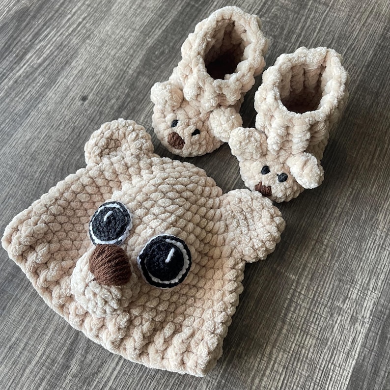 Adorable Bear Baby Booties Hat DIY Crochet Pattern - Etsy