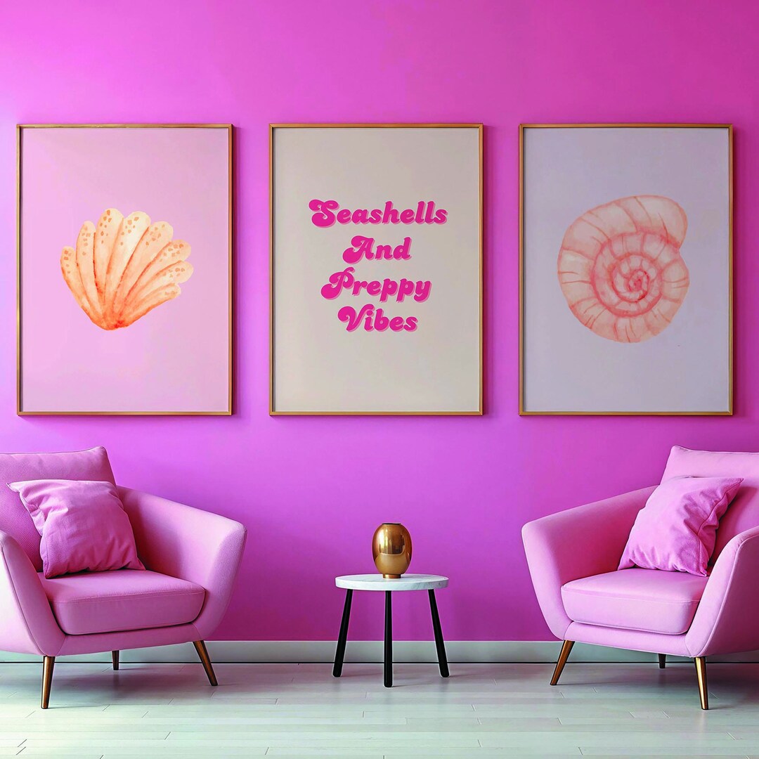 Coquette Room Decor 3 Piece Wall Art Dorm Room Essentials Seashells ...