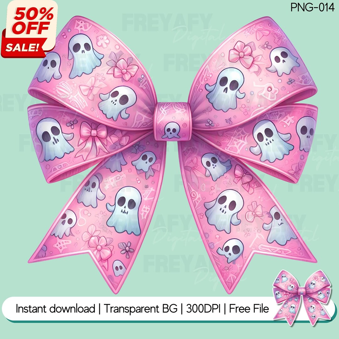 Pink Halloween Coquette Bows Png, Coquette Bows Halloween Png, Girly ...