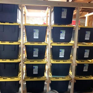 Rolling Tote Storage Rack Plans, DIY Mobile Bin Shelf Plan, Garage ...