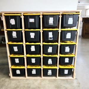 Rolling Tote Storage Rack Plans, DIY Mobile Bin Shelf Plan, Garage ...