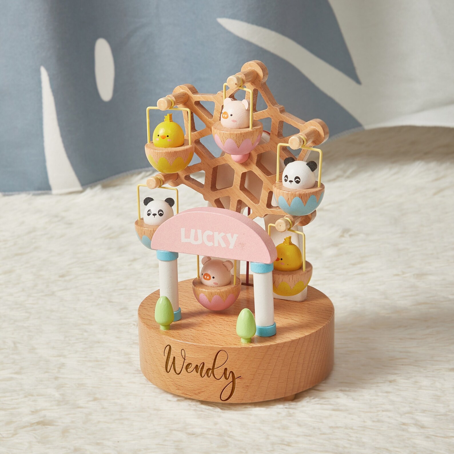 Personalized Wooden Music Box, Engraved Name Music Box, Baptism ...