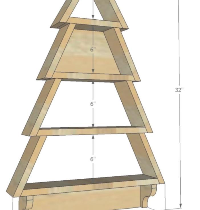 Christmas Tree Shelf, Christmas Decor DIY Plans, Tree Shelf Hanger ...