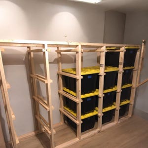 Rolling Tote Storage Rack Plans, DIY Mobile Bin Shelf Plan, Garage ...