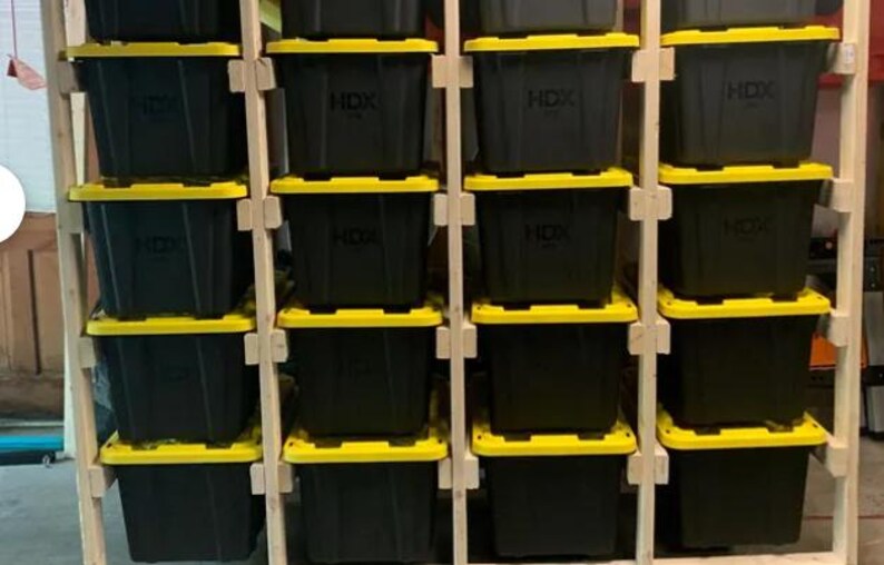 Rolling Tote Storage Rack Plans, DIY Mobile Bin Shelf Plan, Garage ...