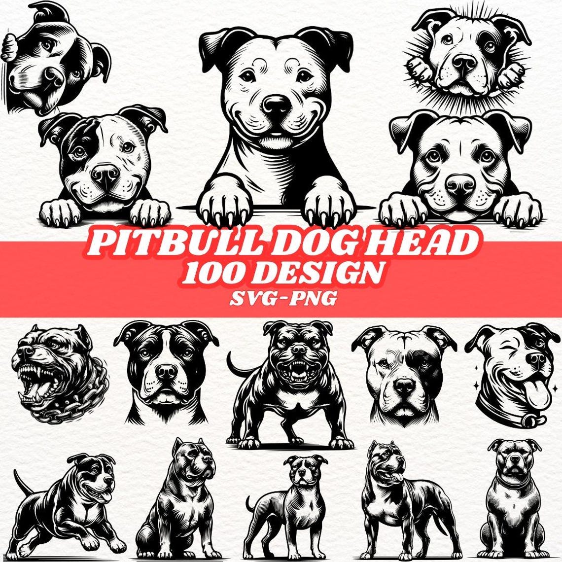 Pitbull Dog SVG Bundle, Pitbull Clipart, Dog Lover Cut Files, Pitbull ...