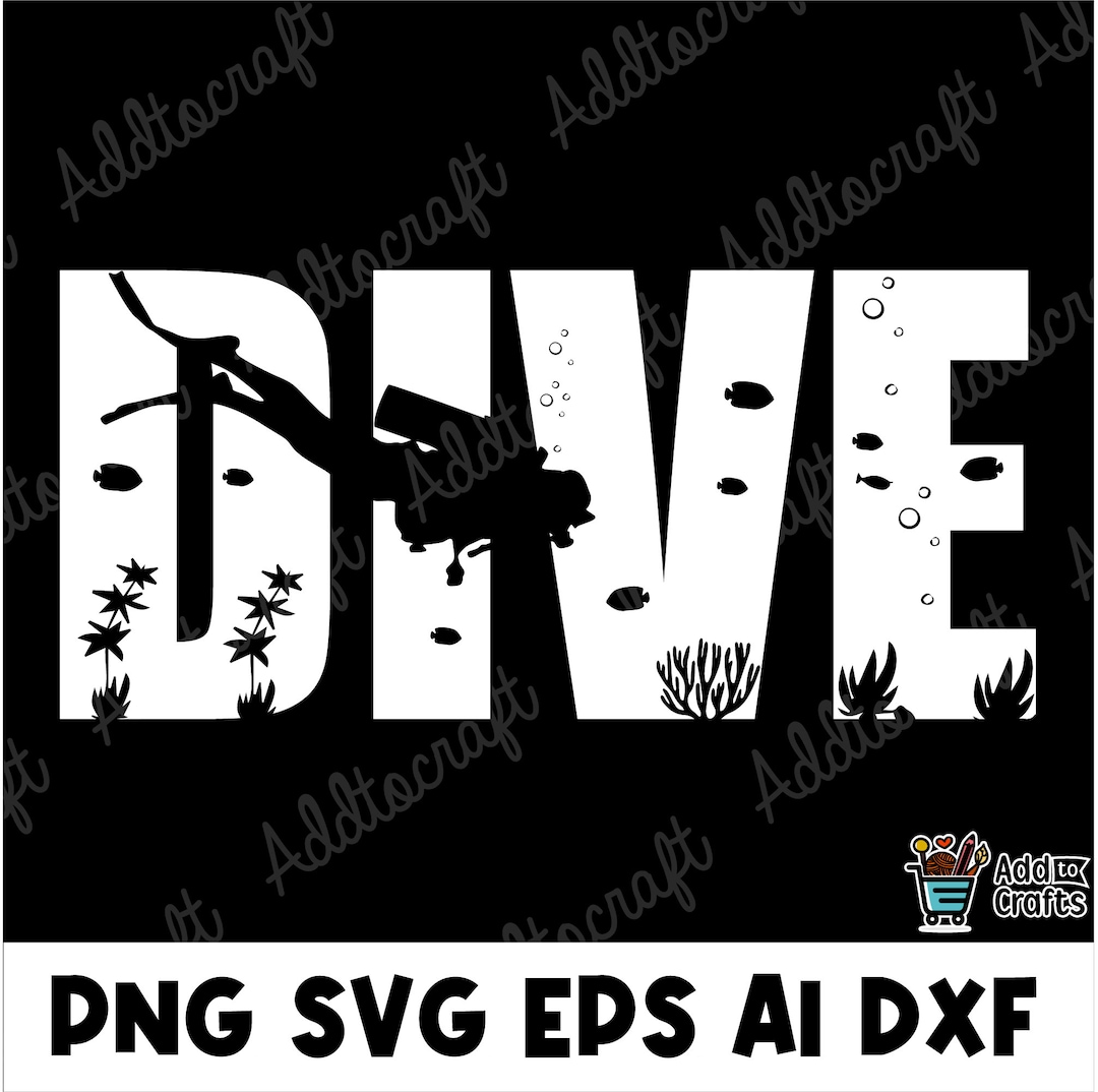 Ocean Dive, Diving Svg,scuba Diver Svg, Swimming Svg, Diving Silhouette ...