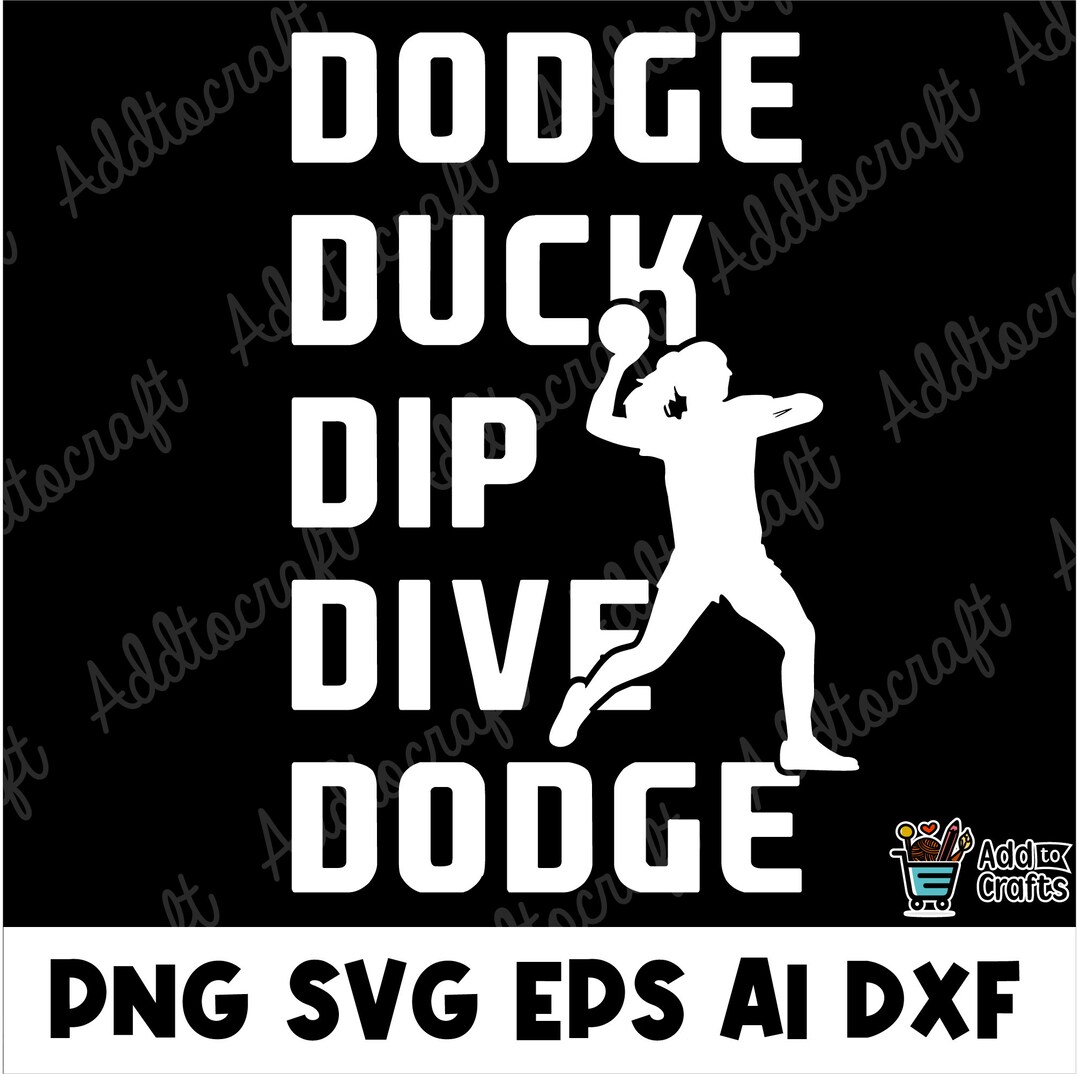 Dodge Duck Dip Dive Dodgeball Clip Art, Dodgeball Cut File, Dodgeball ...
