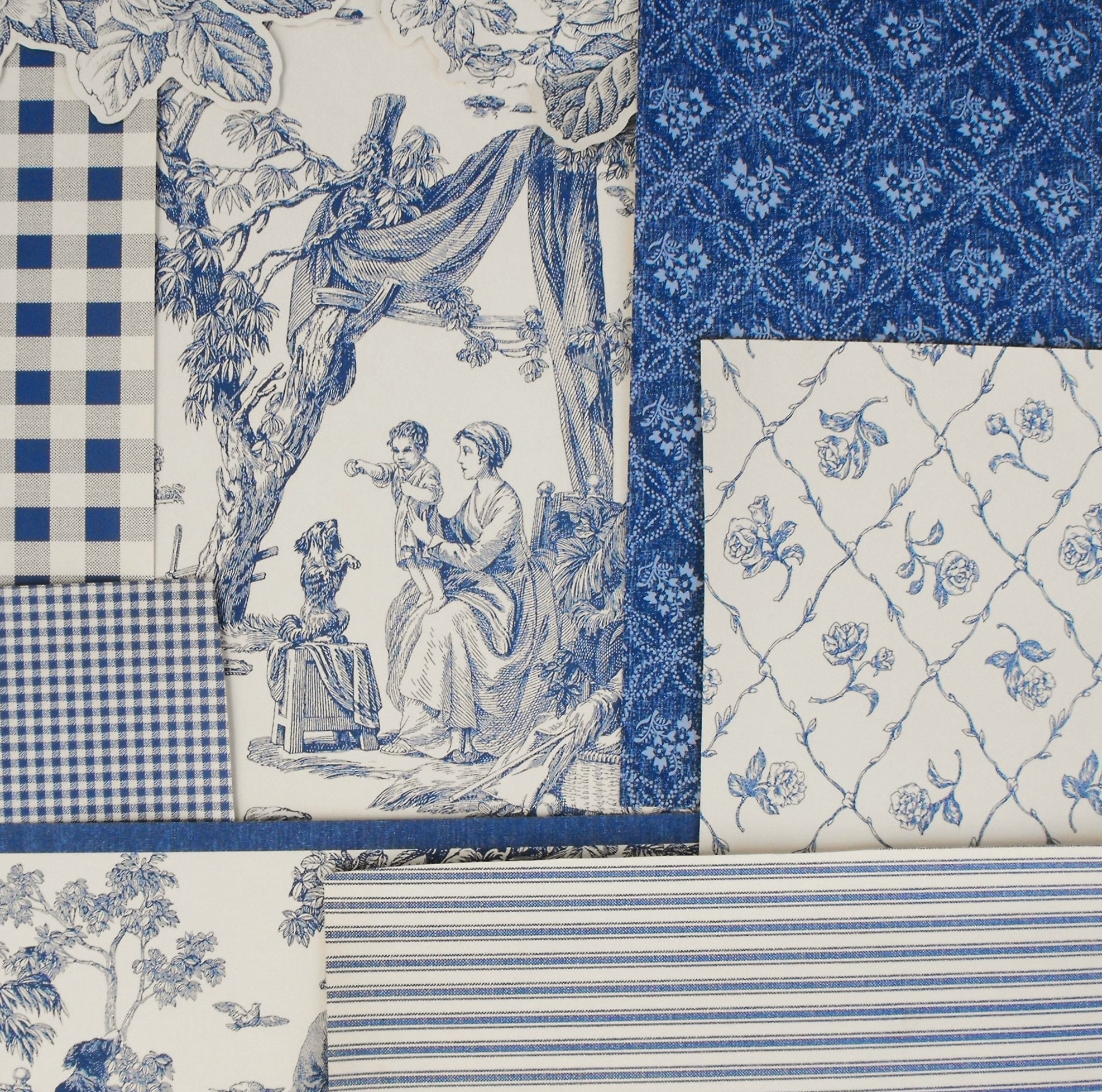 12 Large Wallpaper Samples Bundle for DIY Crafts Decoupage, Romantic ...