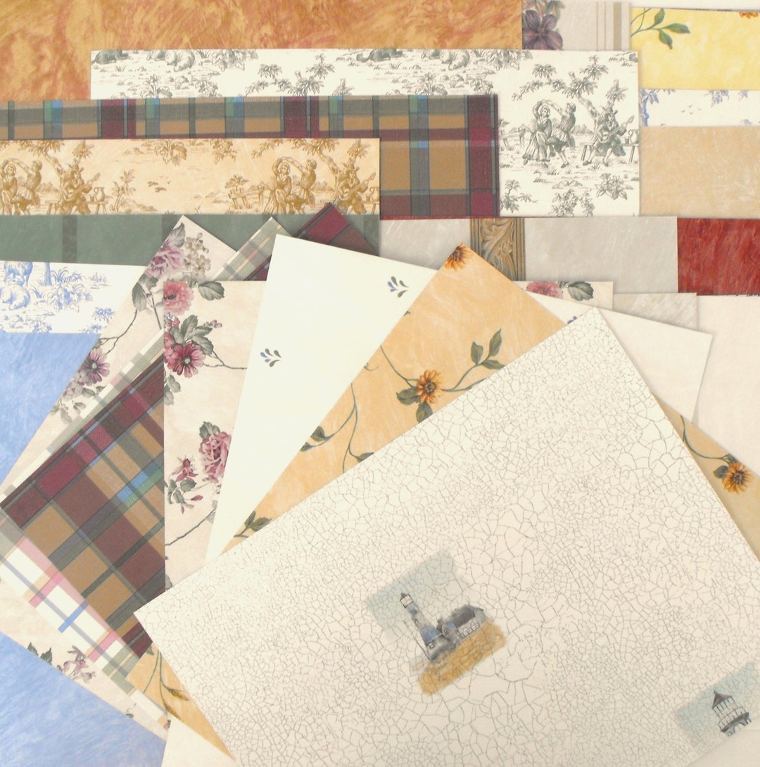 Wallpaper Sampler Pack 8.5" X 10.5" for DIY Arts and Crafts, 25 ...