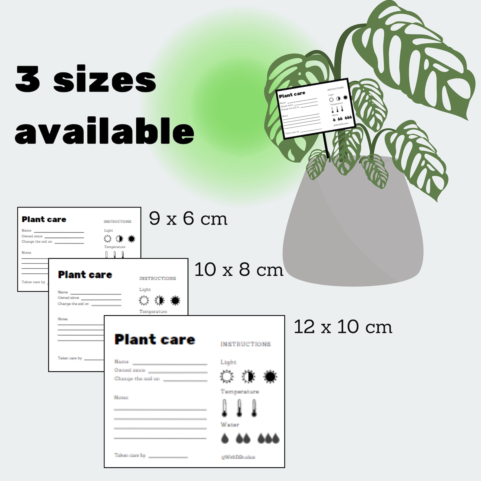 Plant Care Cards, Printable Plant Care, Plant Care Labels, Plant Care ...