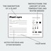 Plant Care Cards, Printable Plant Care, Plant Care Labels, Plant Care ...