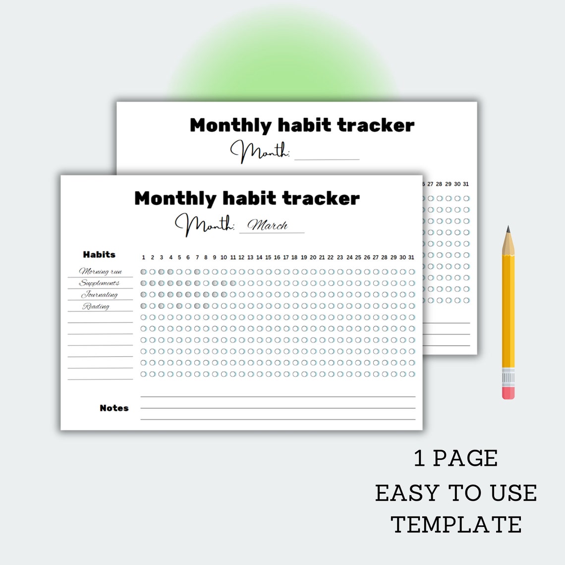 Habit Tracker, Monthly Habit Tracker, Printable Habit Tracker, Routine ...