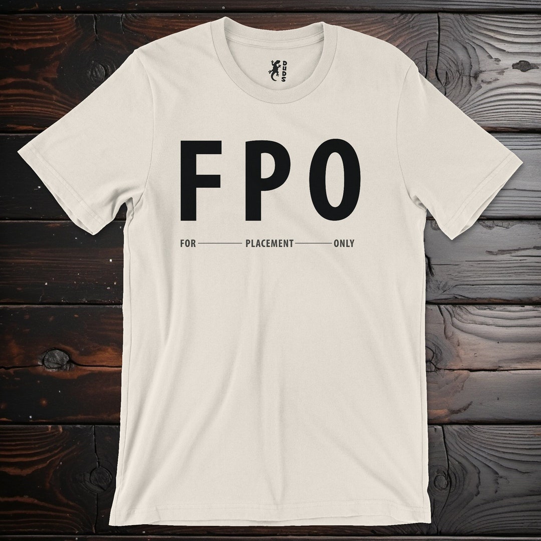 For Placement Only FPO Short Sleeve Tee Designer Shirt for Creatives ...