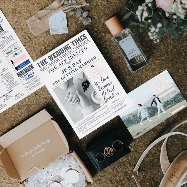 Newspaper Wedding Invitation - Etsy